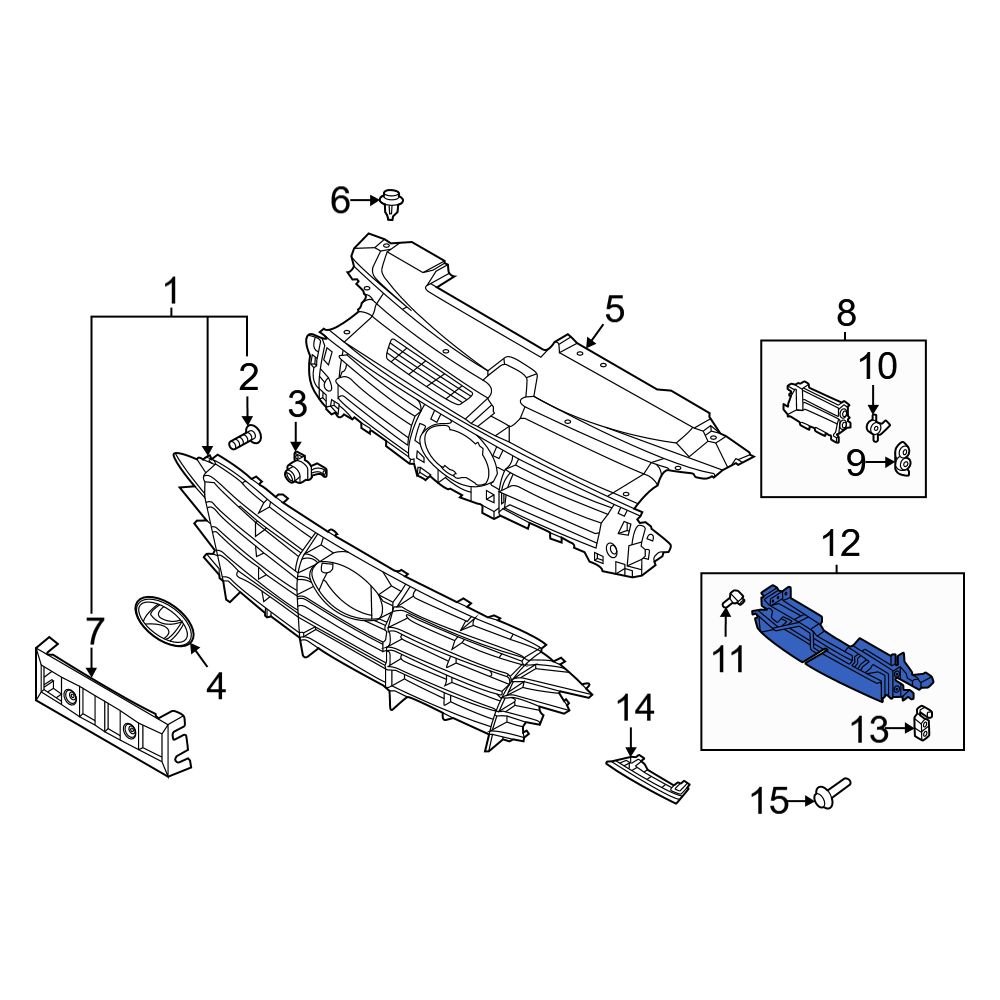 Hyundai OE 86950L5000 - Front Right Lower Radiator Shutter Assembly