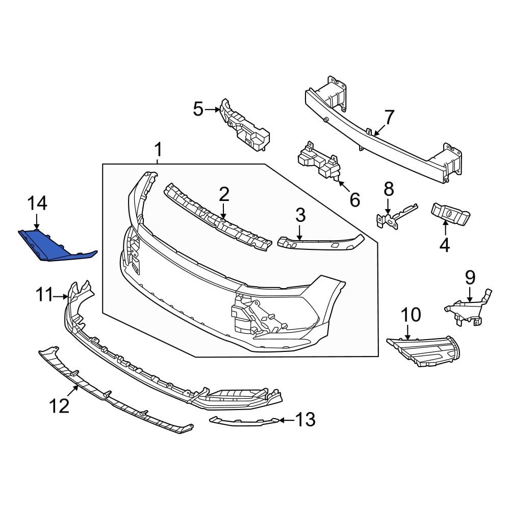 Hyundai OE 86595L1510PNF - Front Left Upper Bumper Trim