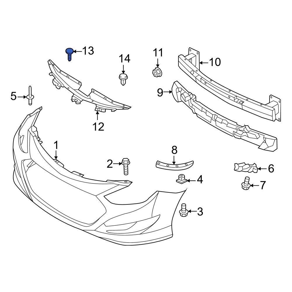 Hyundai OE 1249304167B - Rocker Panel Molding Screw