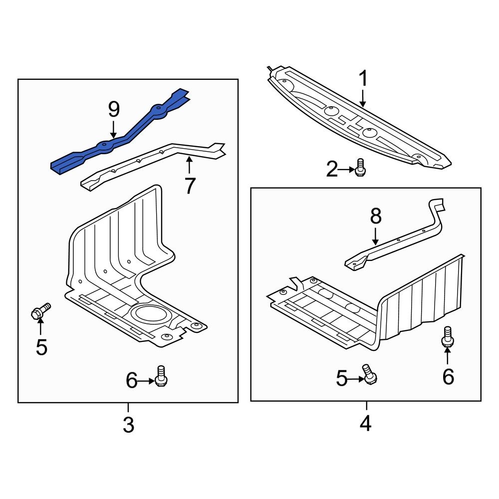 Hyundai OE 291222T000 - Inner Radiator Support Splash Shield Bracket