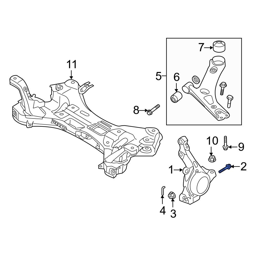 Hyundai OE 545624D000 - Steering Knuckle Bolt