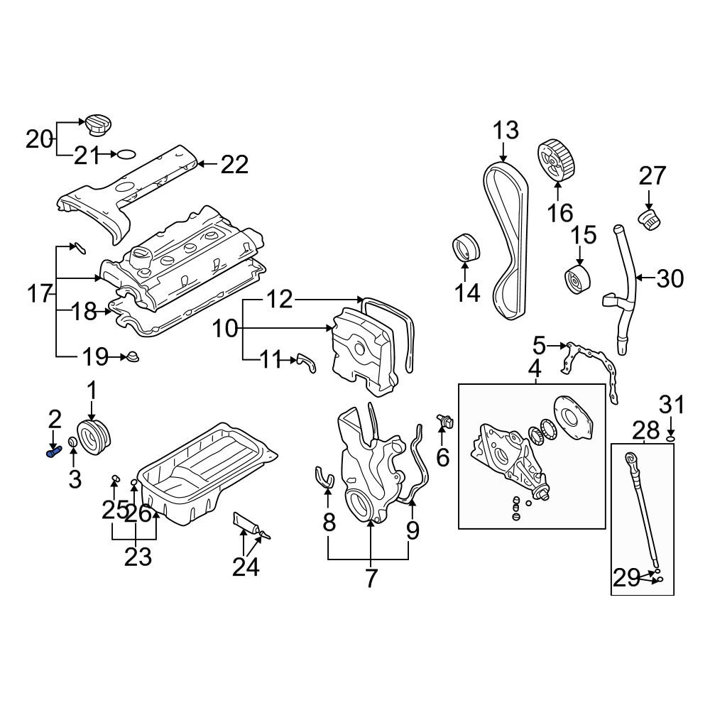 Hyundai OE 2312723001 - Engine Harmonic Balancer Bolt
