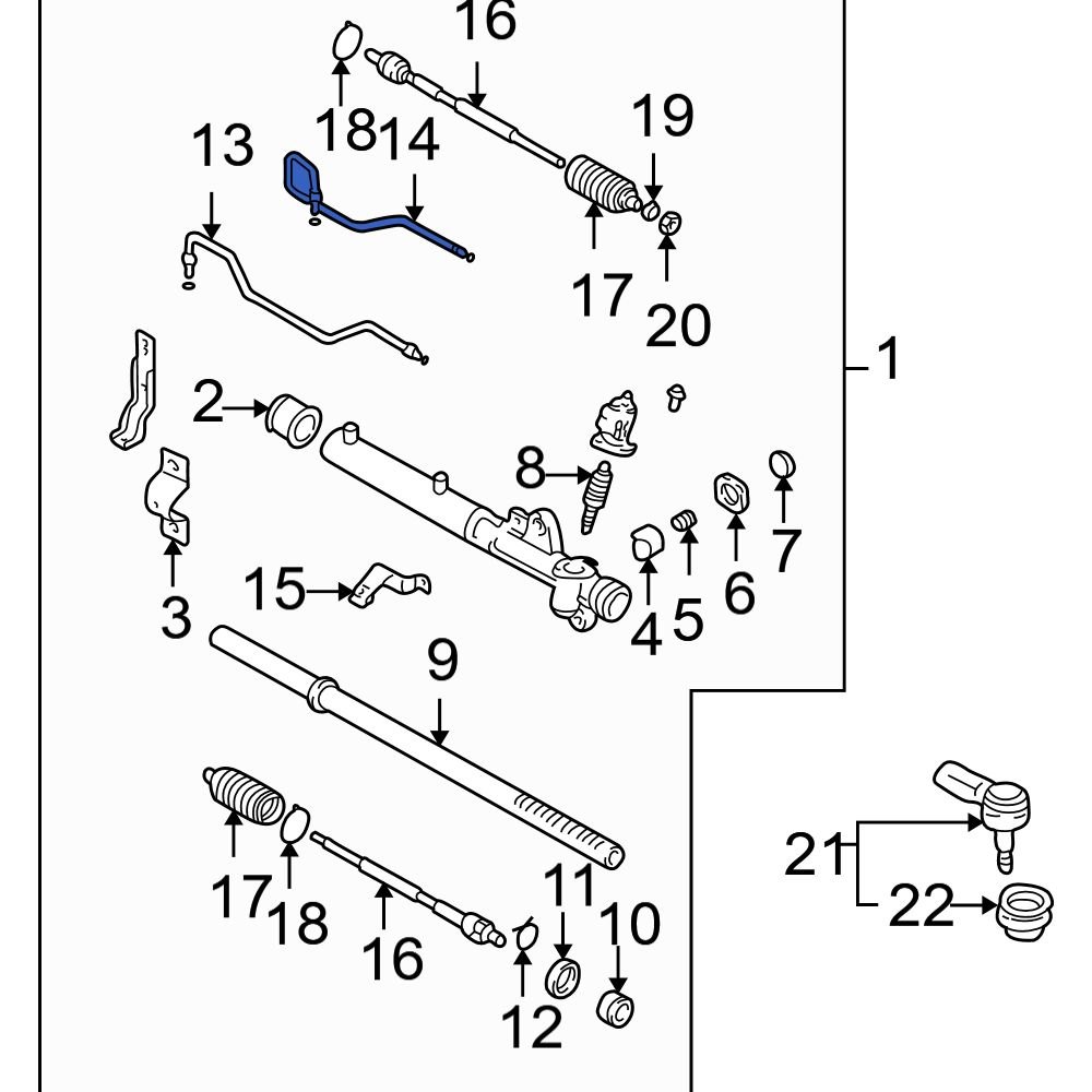 Hyundai OE 575102D100 - Front Power Steering Line