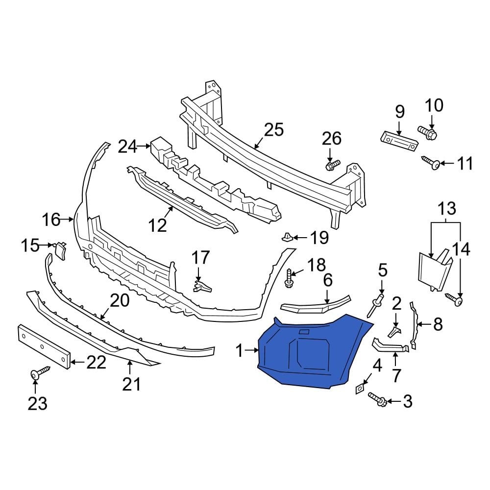 Hyundai OE 865F3S8010 - Front Left Upper Bumper Cover