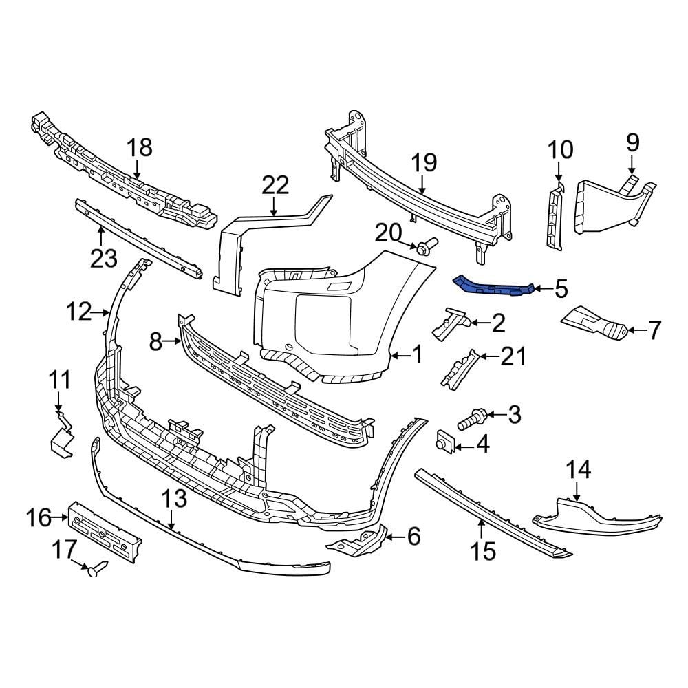 Hyundai OE 865B4S8CA0 - Front Right Bumper Cover Support Rail