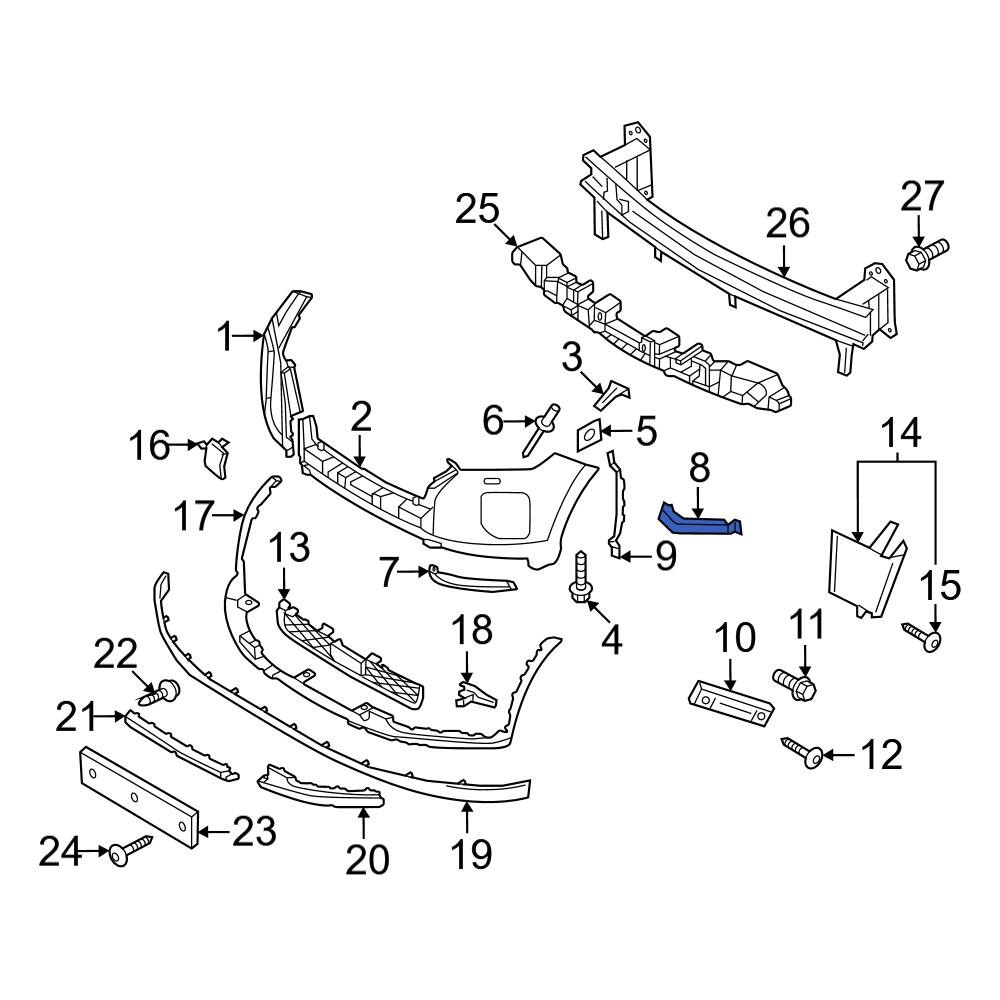 Hyundai OE 865C4S8BA0 - Front Right Lower Bumper Cover Bracket