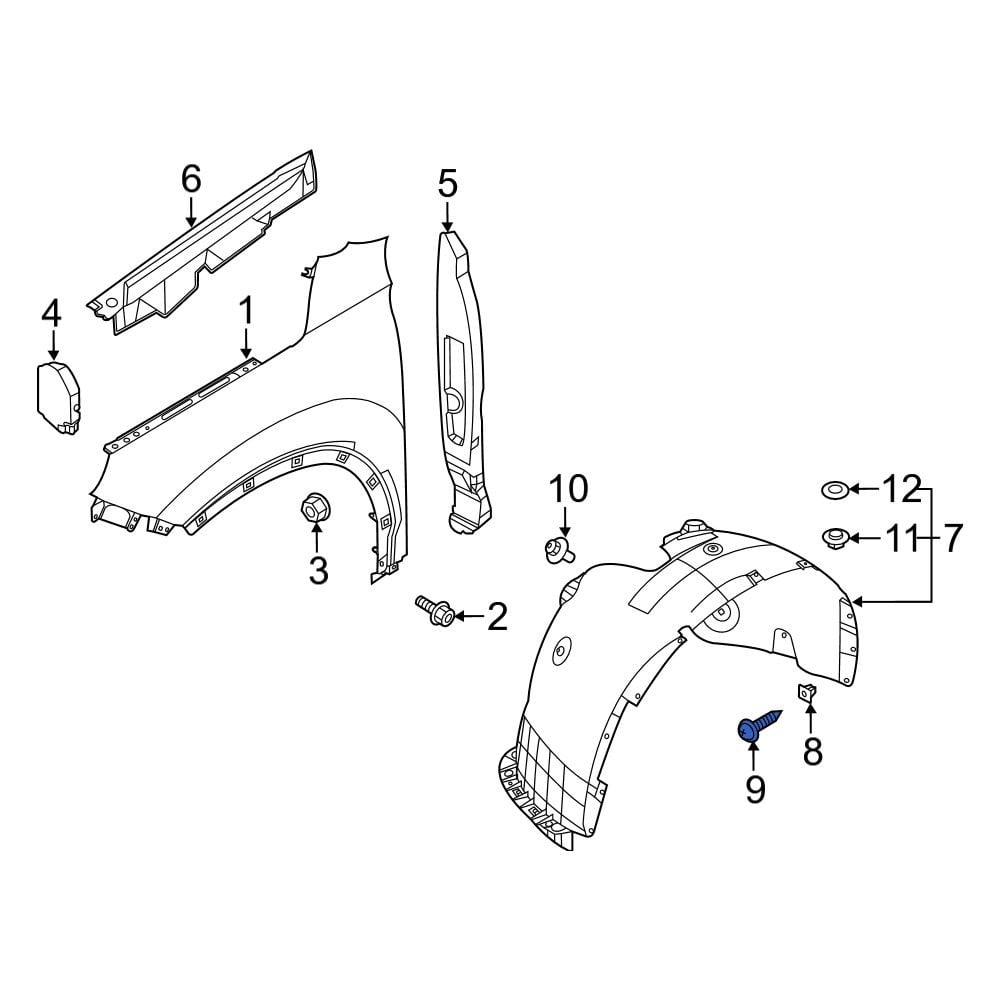 Hyundai OE 1249306257E - Mud Flap Screw