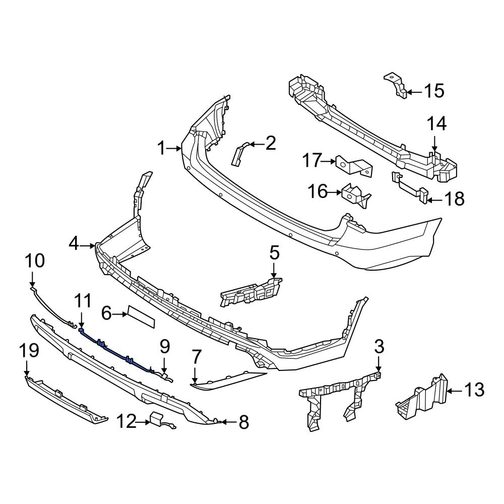 Hyundai OE 86673S8CB0 - Center Valance Panel Bracket