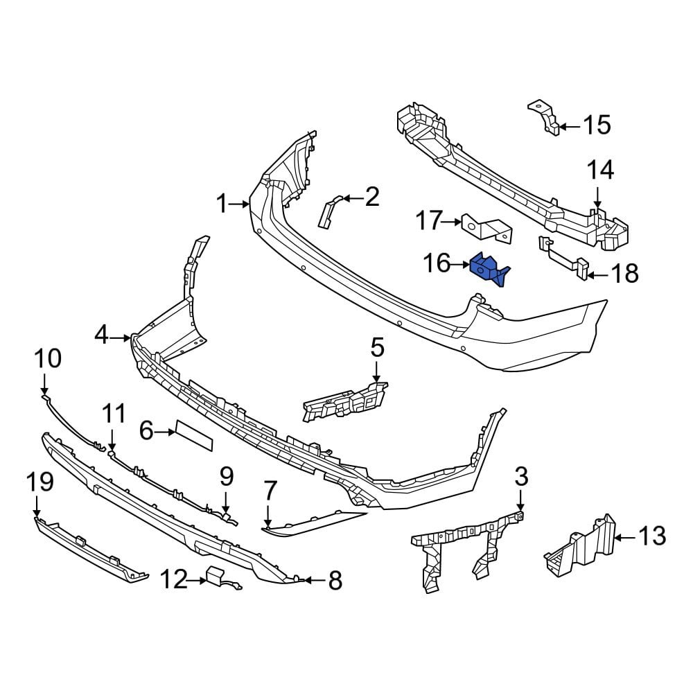Hyundai OE 86634S8CB0 - Rear Right Upper Bumper Impact Bar Brace
