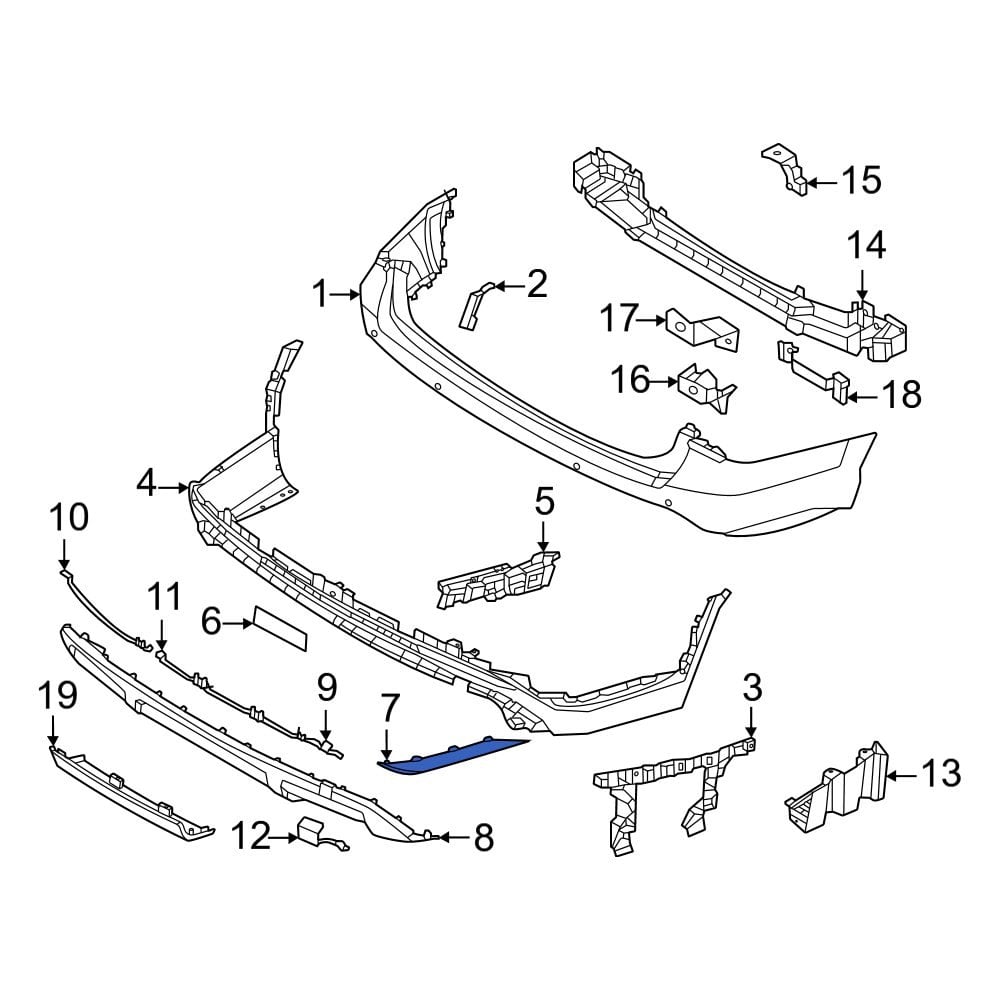 Hyundai OE 86569S8CB0TRC - Front Center Bumper Trim