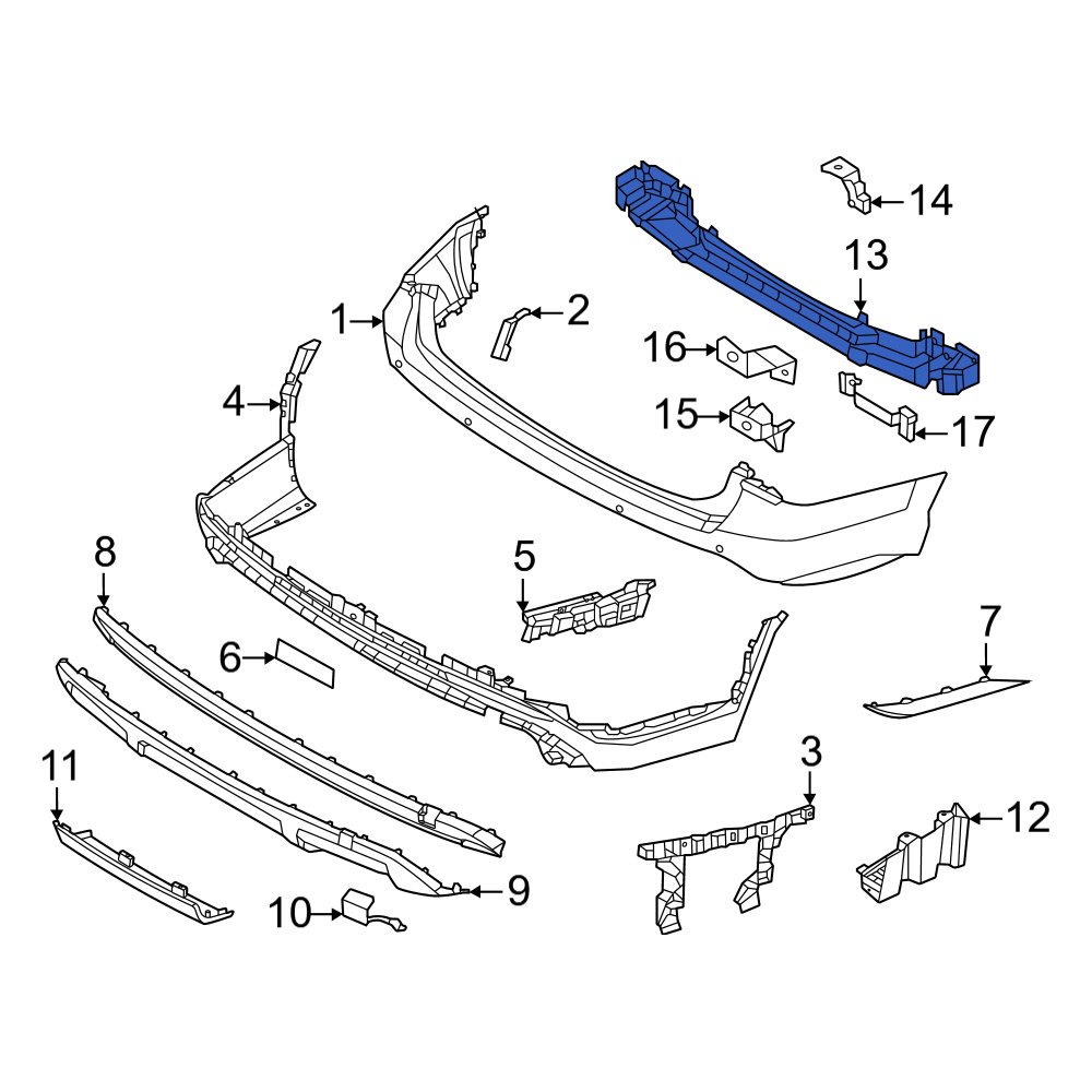 Hyundai OE 86631S8CB0 - Rear Bumper Impact Bar