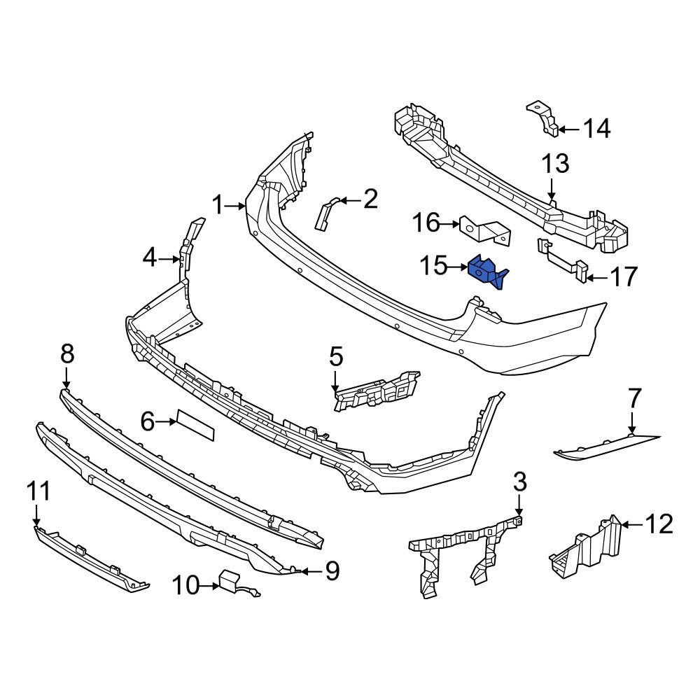 Hyundai OE 86637S8CB0 - Rear Lower Bumper Impact Bar Brace