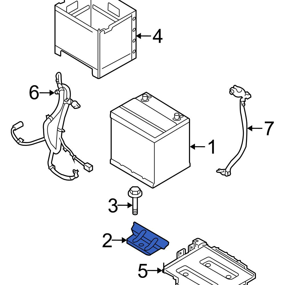 Hyundai OE 3716022000 - Battery Hold Down