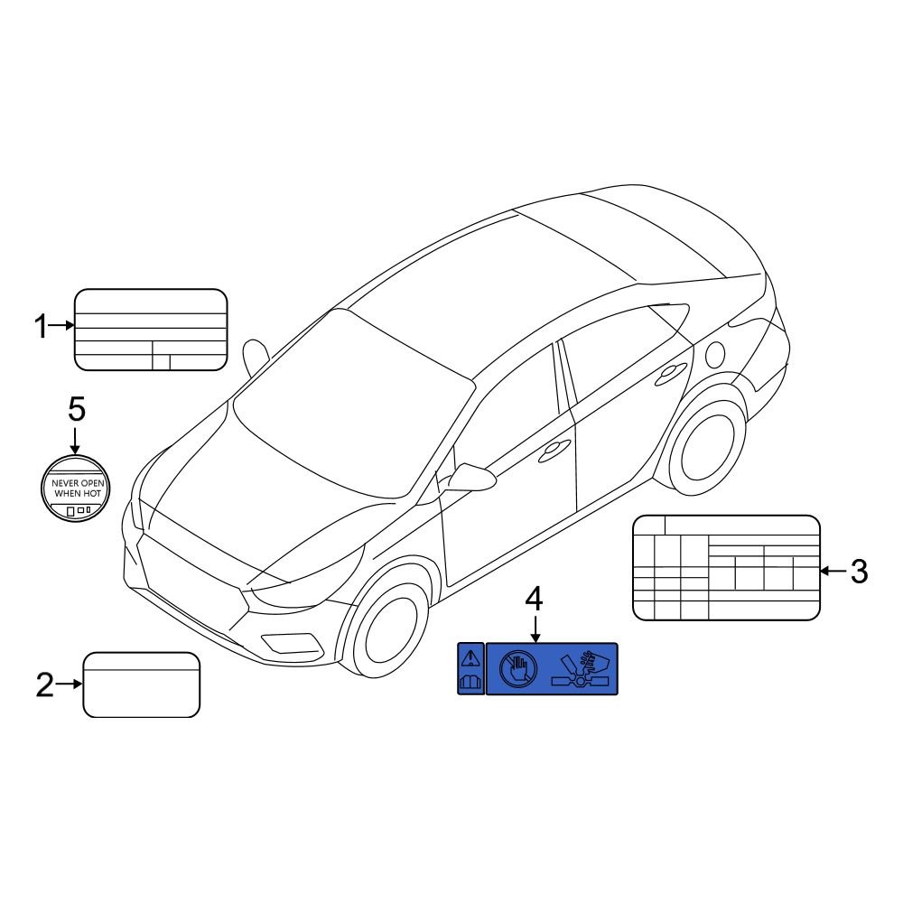 Hyundai OE 25388B1000 - Caution Label