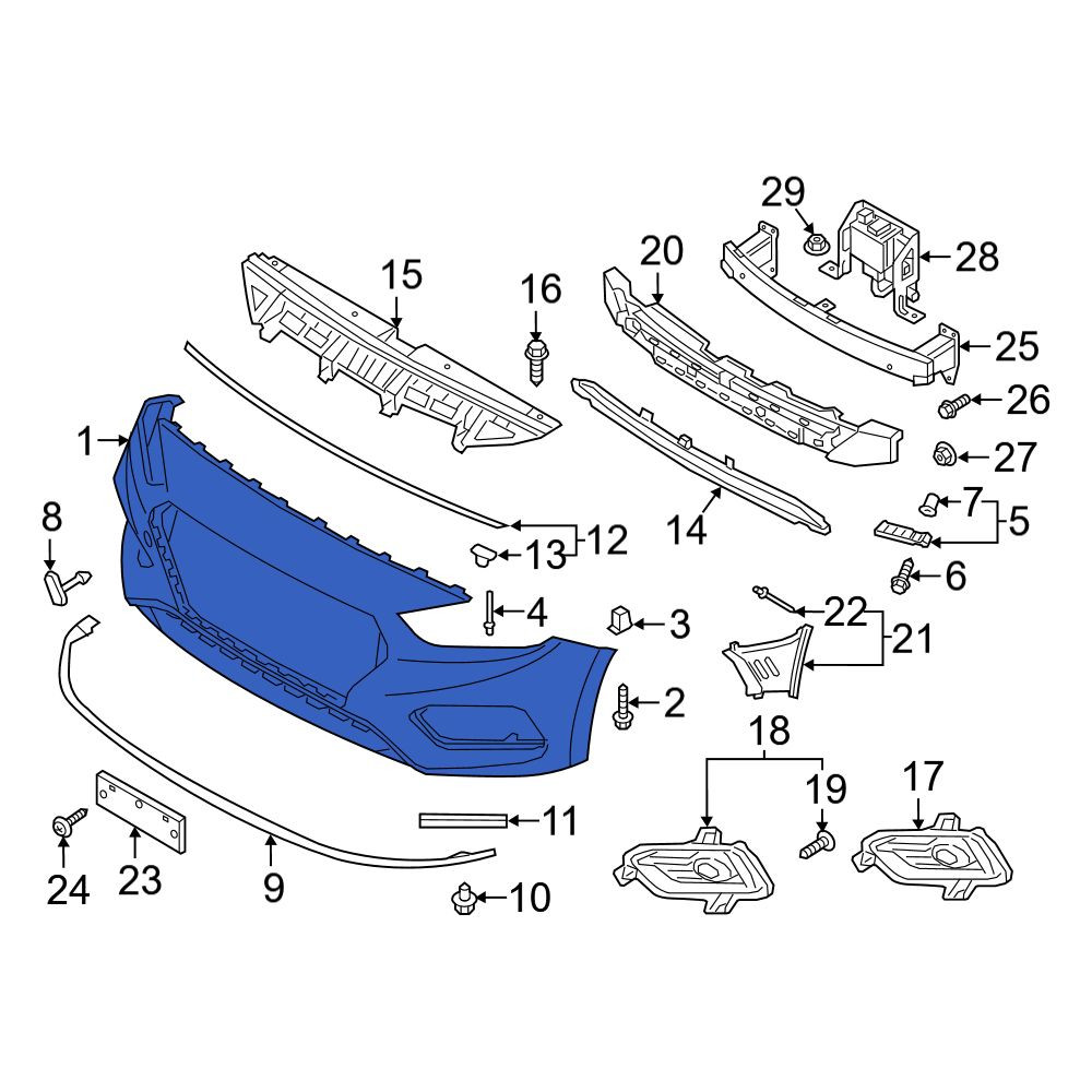 Hyundai OE 86511J0000 - Front Bumper Cover
