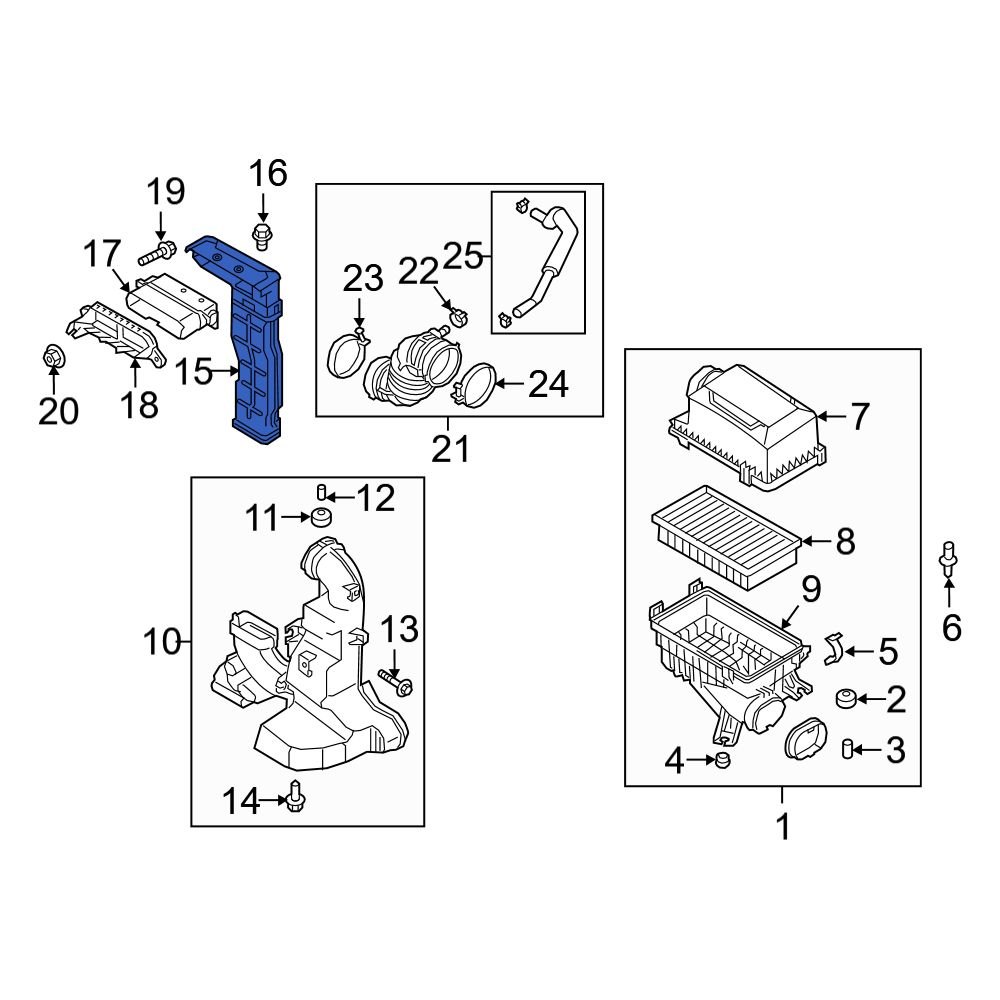 Hyundai OE 28210H9100 - Front Engine Air Intake Hose