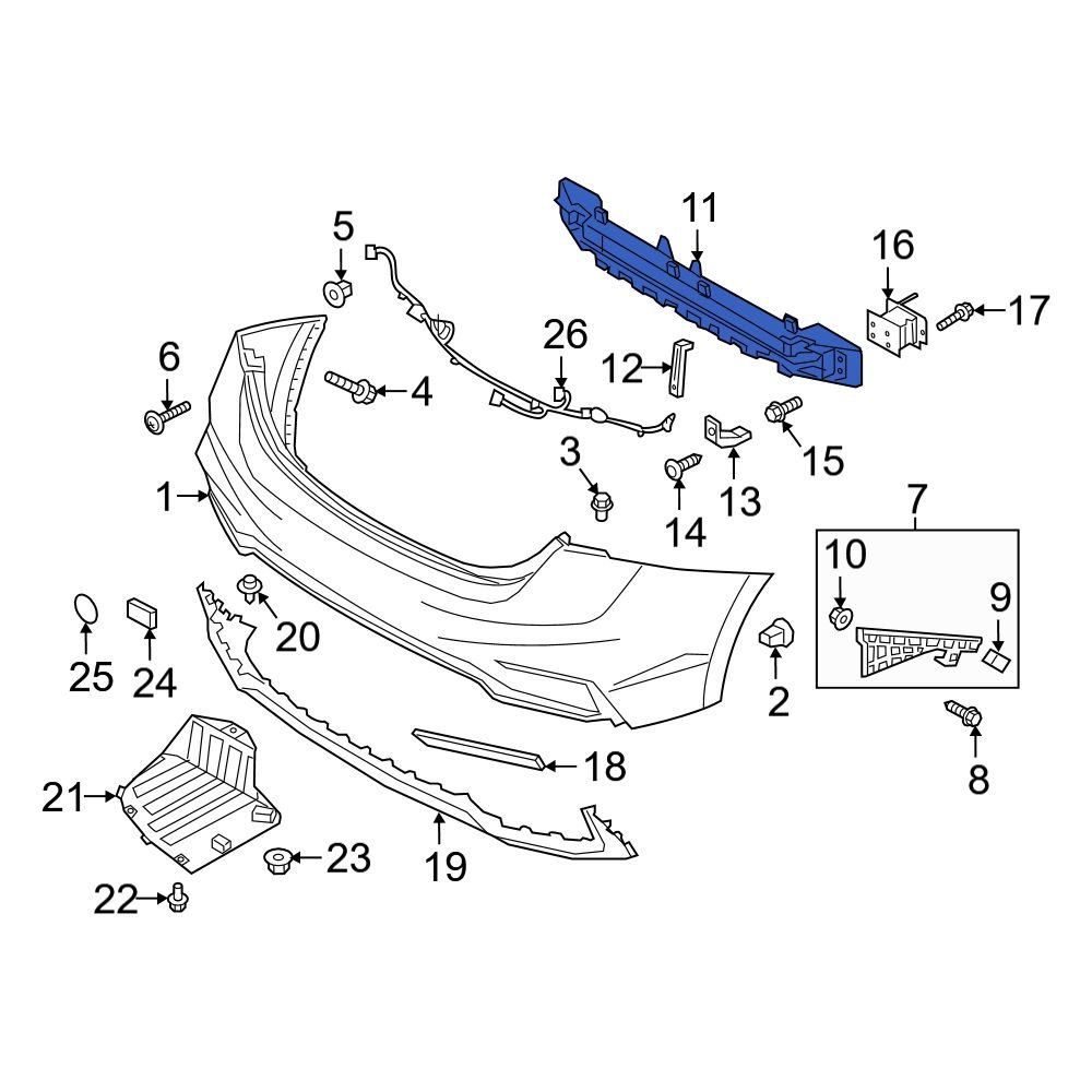 Hyundai OE 86631J0000 - Rear Bumper Impact Bar