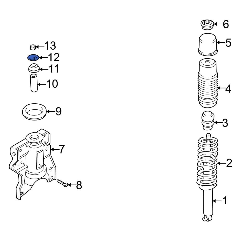 Hyundai OE 5534538000 - Rear Suspension Strut Mount Washer