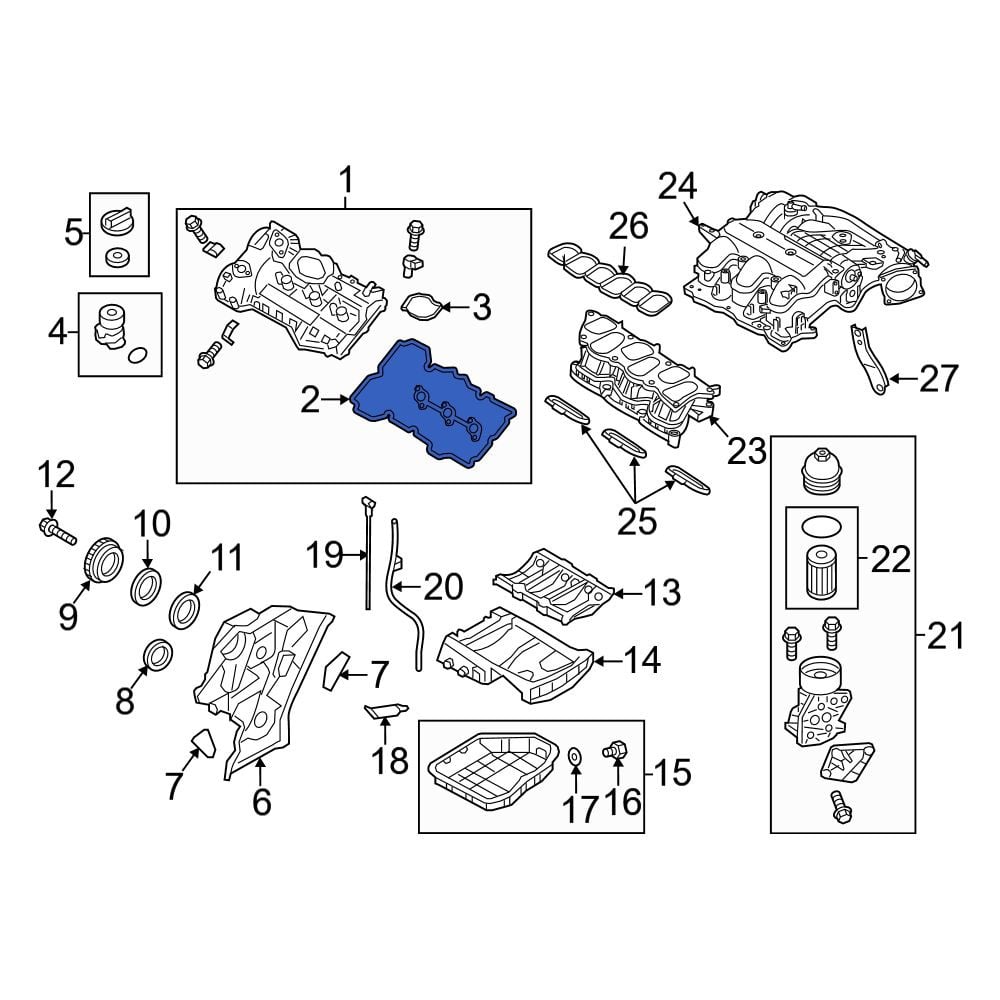 Hyundai OE 224413CGA1 - Right Engine Valve Cover Gasket