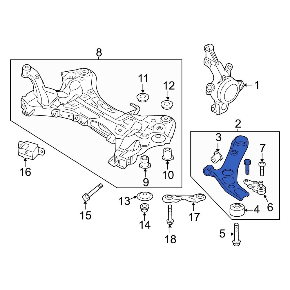Hyundai OE 545014R000 - Front Right Suspension Control Arm