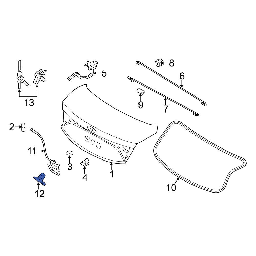 Hyundai OE 812103L000 - Rear Deck Lid Striker