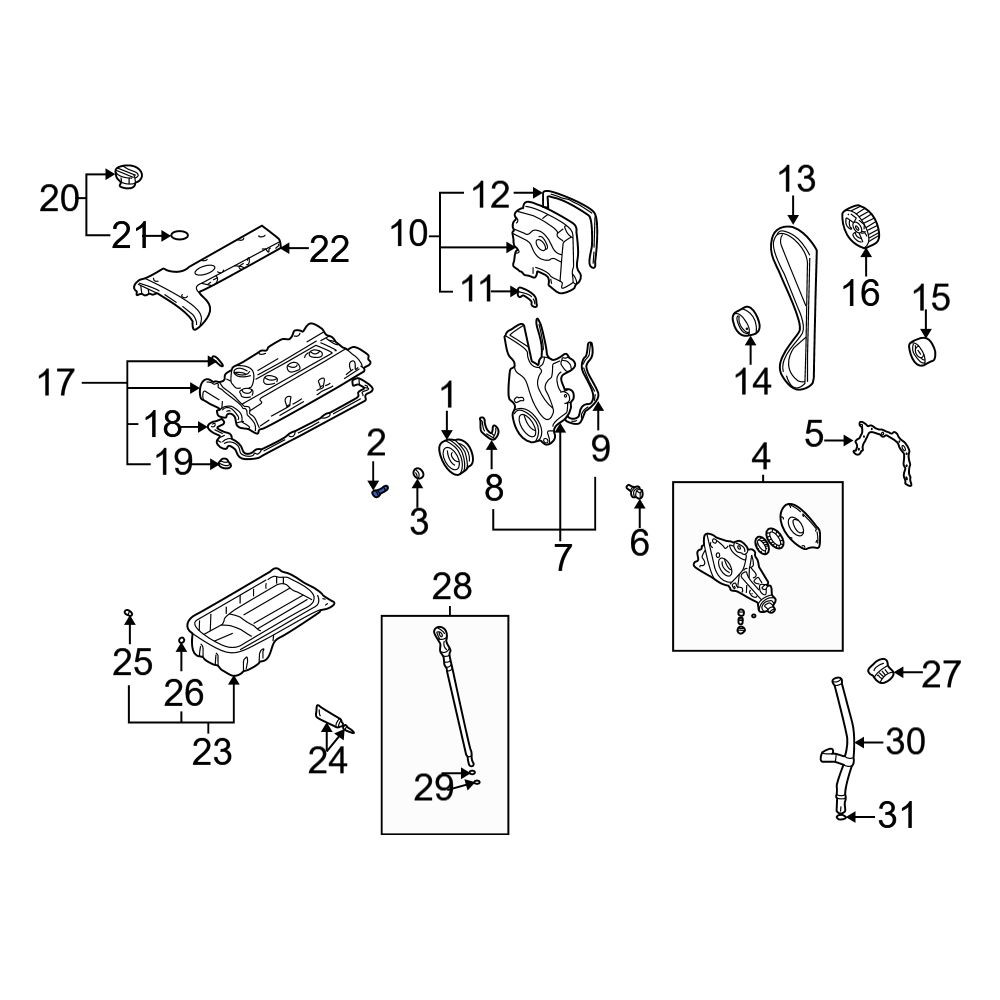 Hyundai OE 2312723001 - Engine Harmonic Balancer Bolt