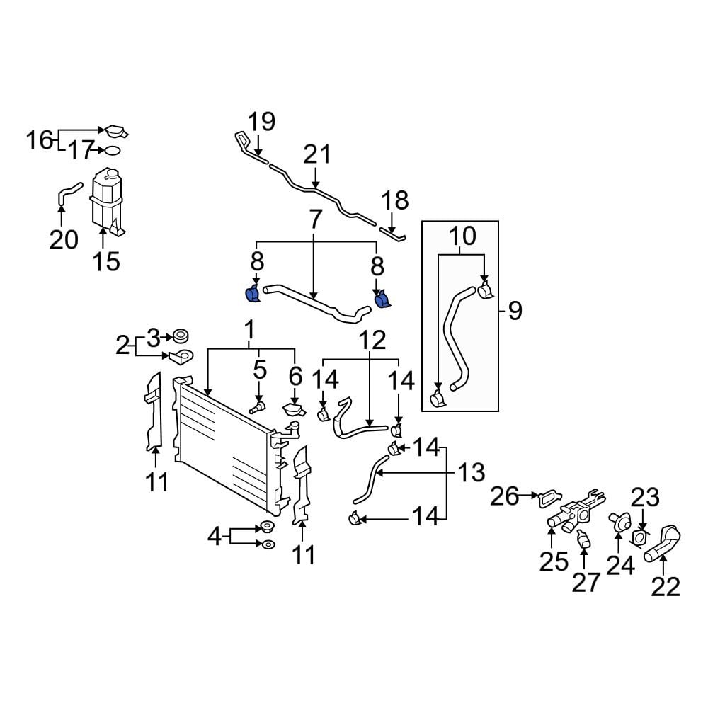 Hyundai OE 253311W041 - Upper Radiator Hose Clamp