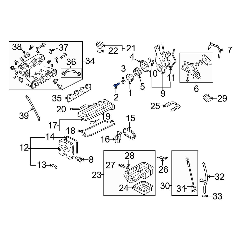 Hyundai OE 2312723001 - Engine Harmonic Balancer Bolt