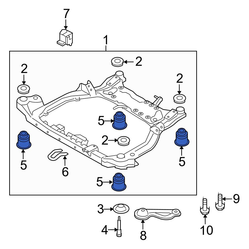 Hyundai OE 624853S000 - Lower Engine Cradle Insulator