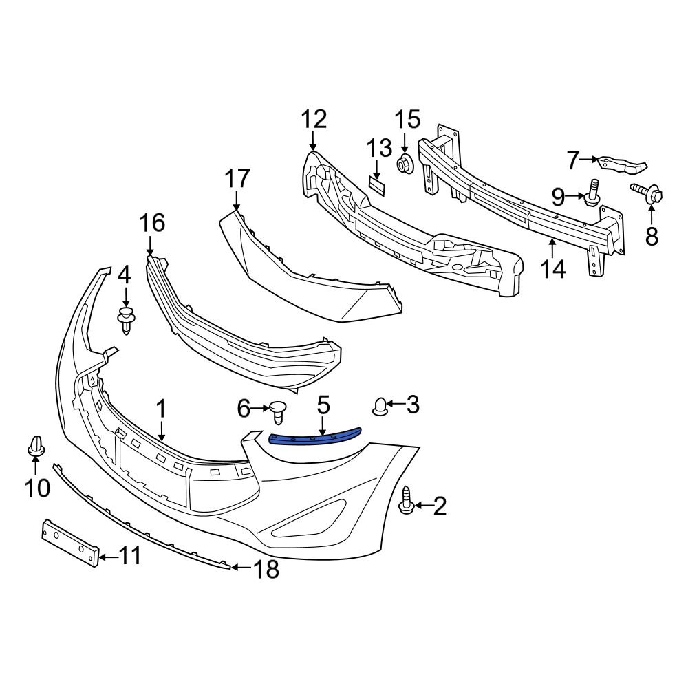 Hyundai OE 865533X000 - Left Inner Bumper Cover Bracket