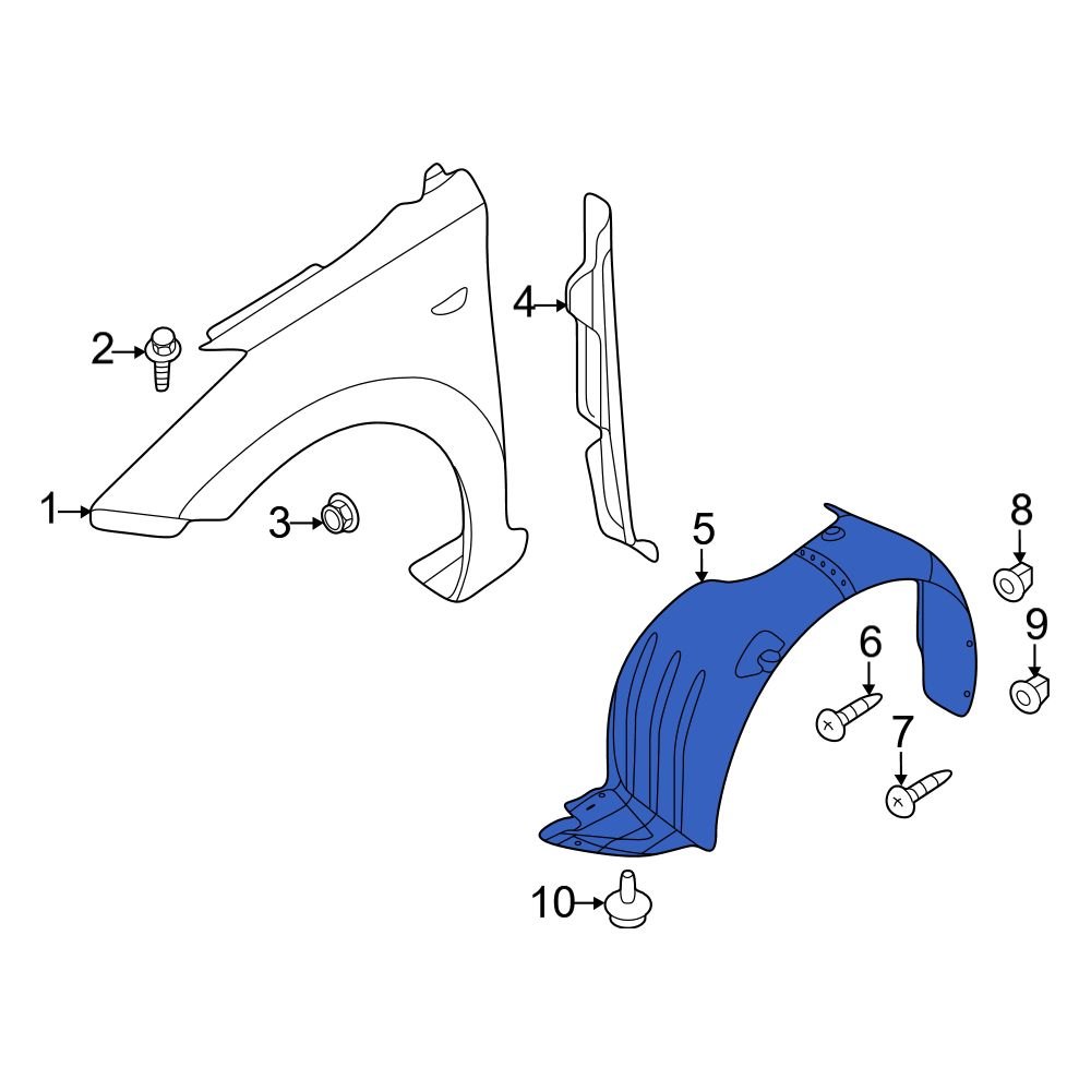 Hyundai OE 291303X000 - Front Left Fender Splash Shield