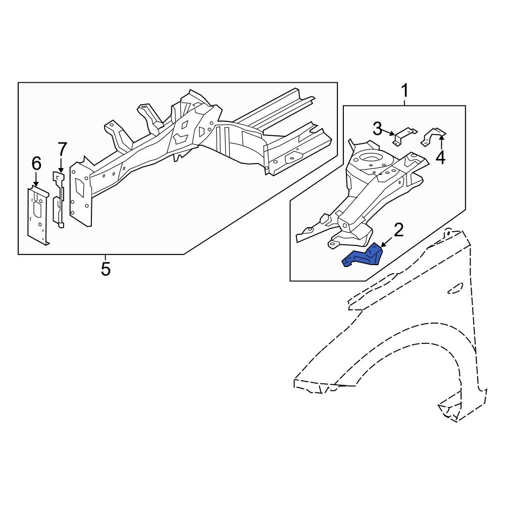 Hyundai OE 645873X010 - Front Right Fender Bracket
