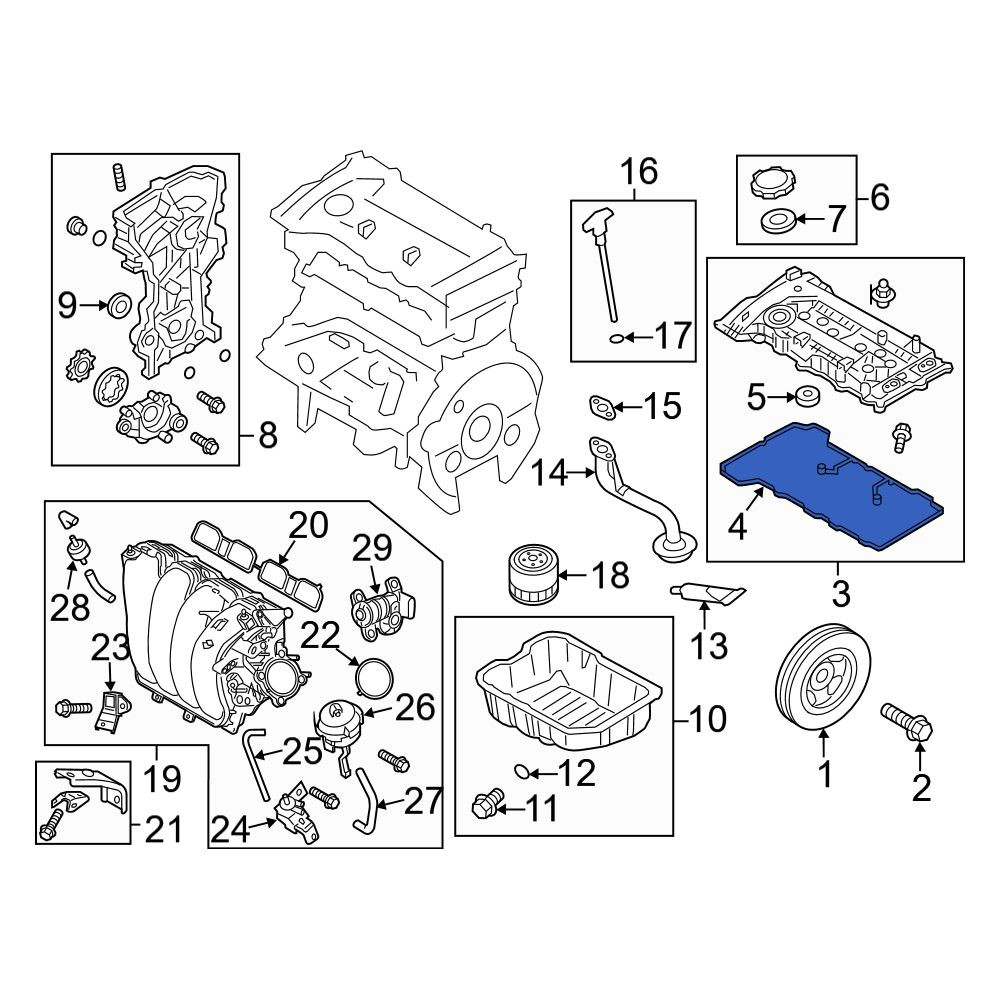 Hyundai OE 224412E000 - Engine Valve Cover Gasket