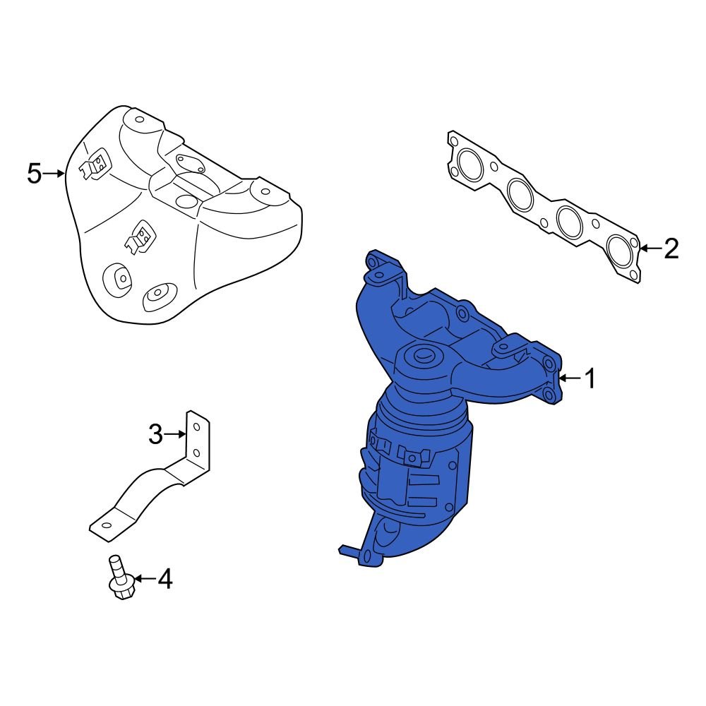 Hyundai OE 285102E000 - Catalytic Converter with Integrated Exhaust ...