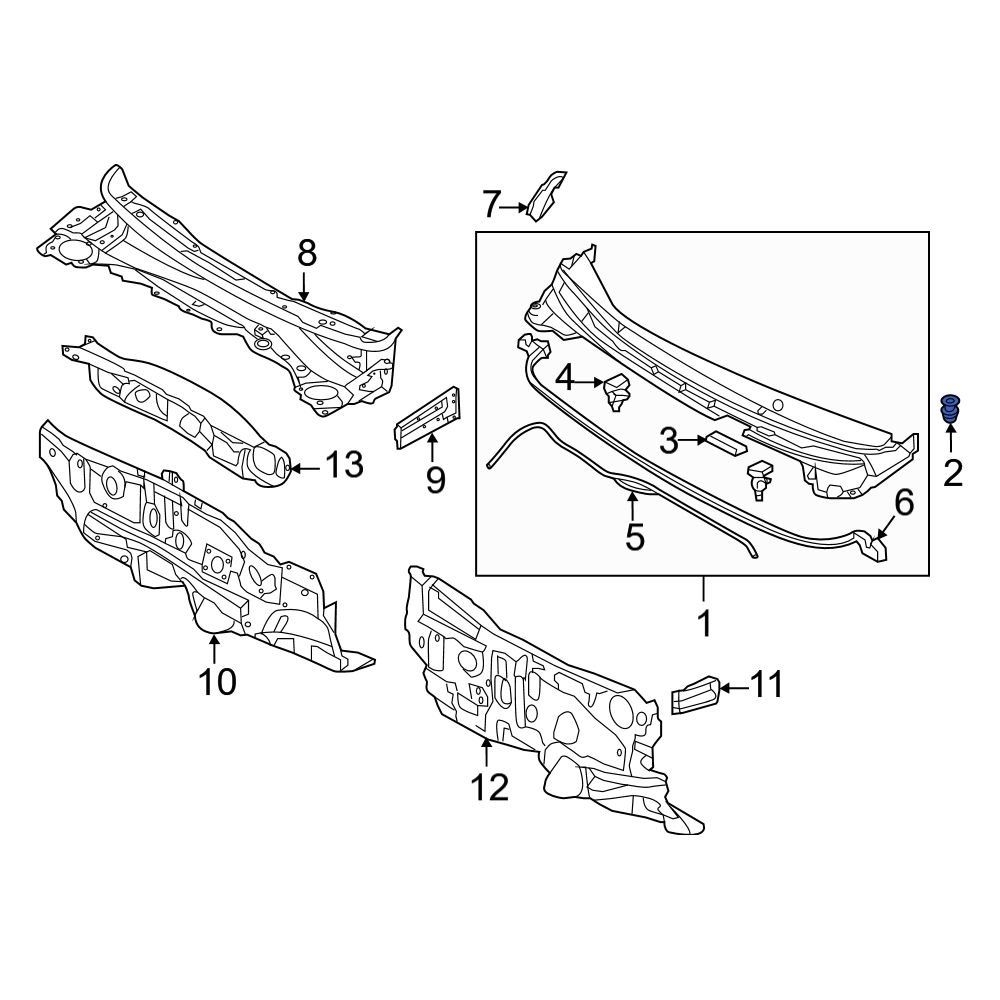 Hyundai OE 861552H100 - Cowl Cover Clip
