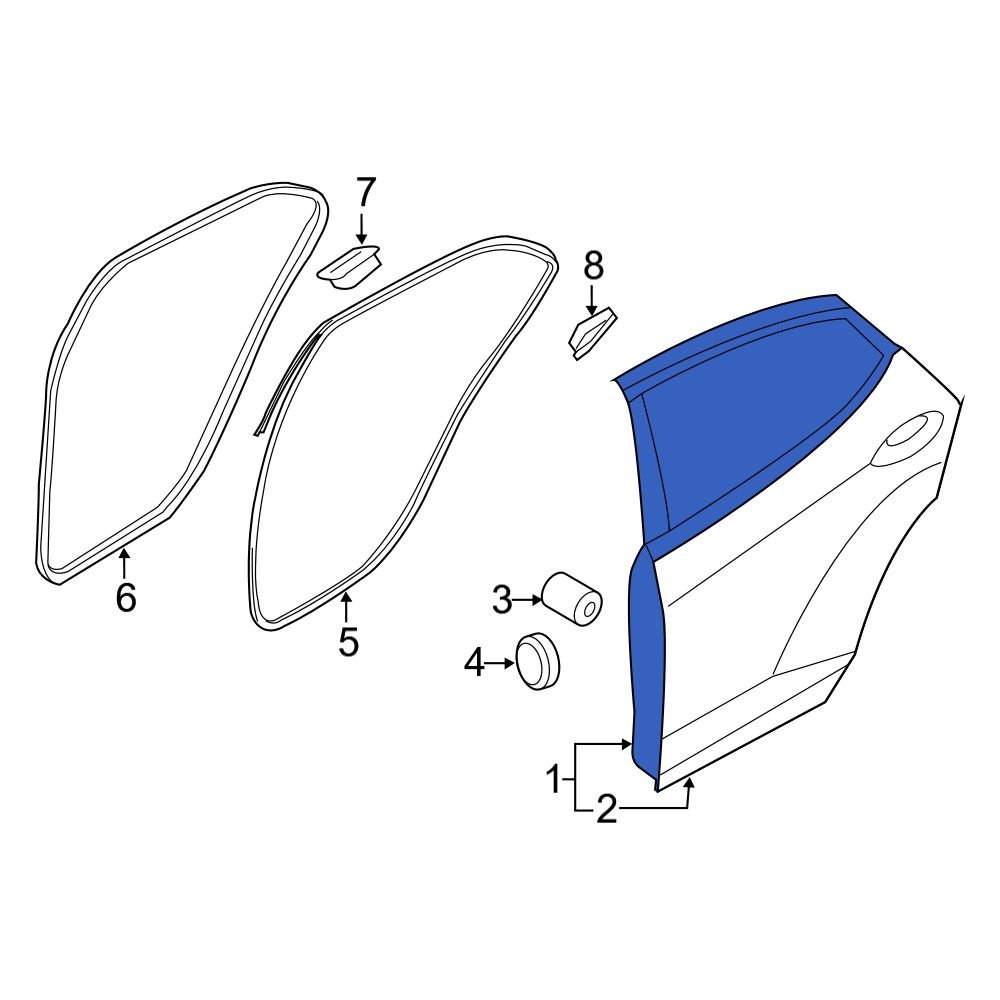 Hyundai OE 760033X500 - Front Left Door Shell