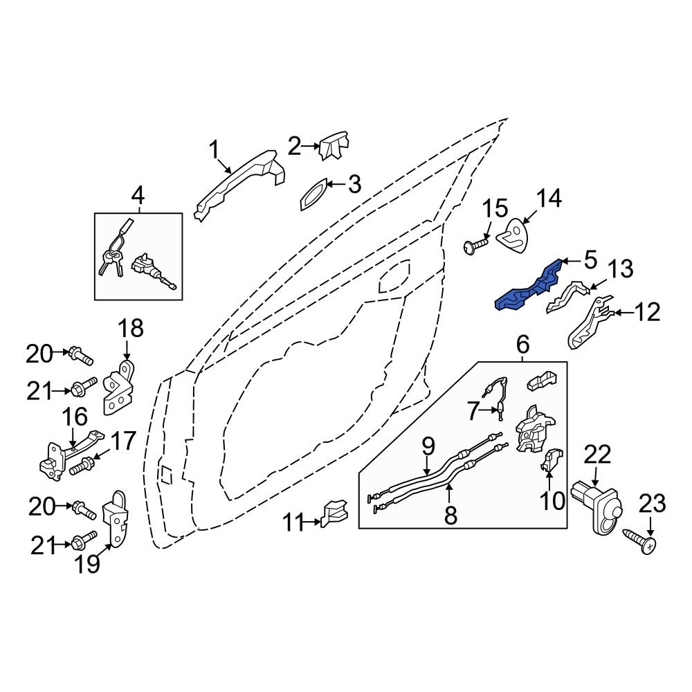 Hyundai OE 826553X000 - Front Left Exterior Door Handle Base