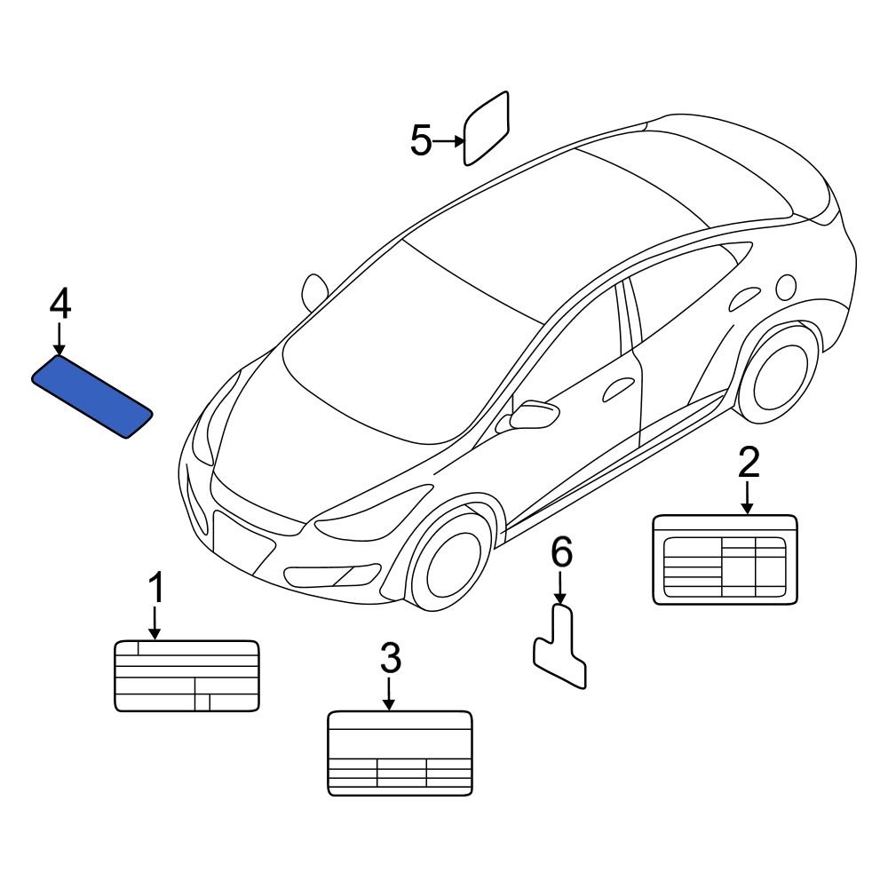 Hyundai OE 25388B1000 - Caution Label