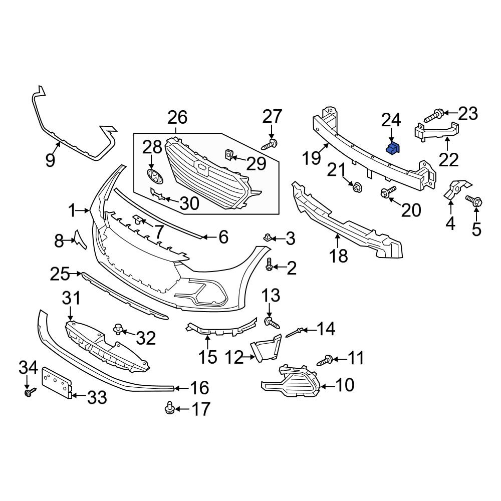 Hyundai OE 92173F2000 - Headlight Fastener Clip