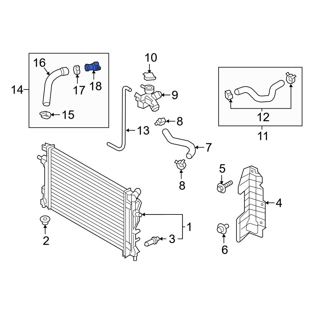 Hyundai OE 254853J000 - Radiator Coolant Hose Adapter