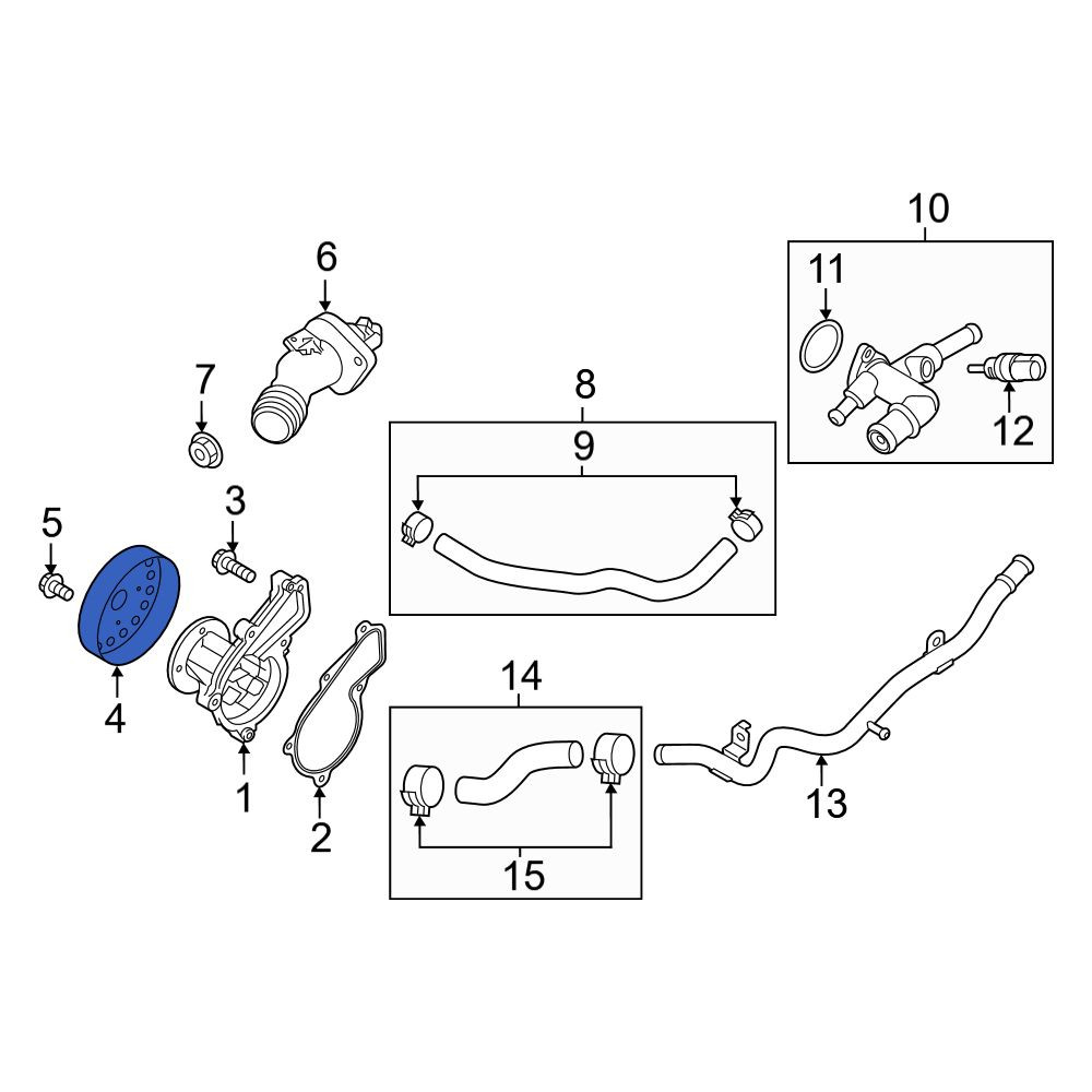 Hyundai OE 252212E000 - Engine Water Pump Pulley