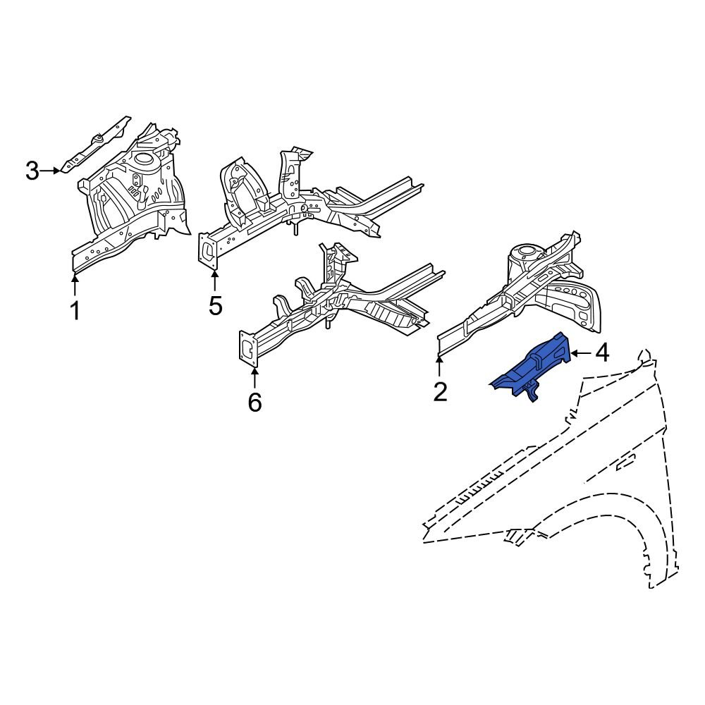 Hyundai OE 64533F2500 - Front Left Fender Apron Reinforcement