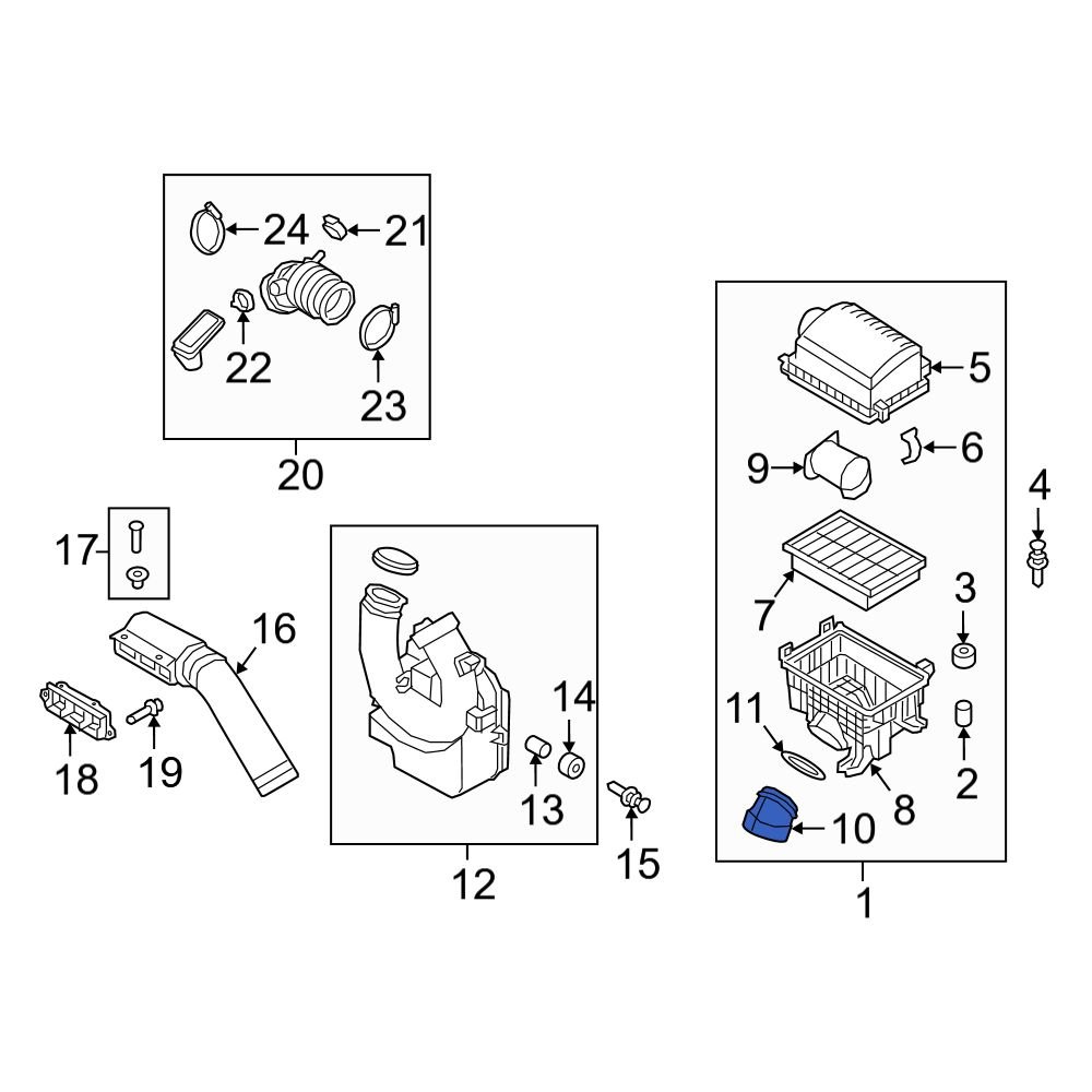 Hyundai OE 28116F2100 - Engine Air Intake Hose Adapter