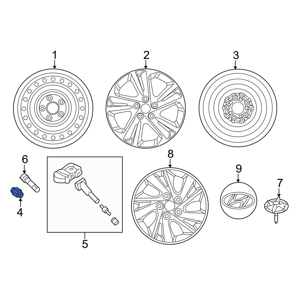 Hyundai OE 529503Y000 - Wheel Lug Nut
