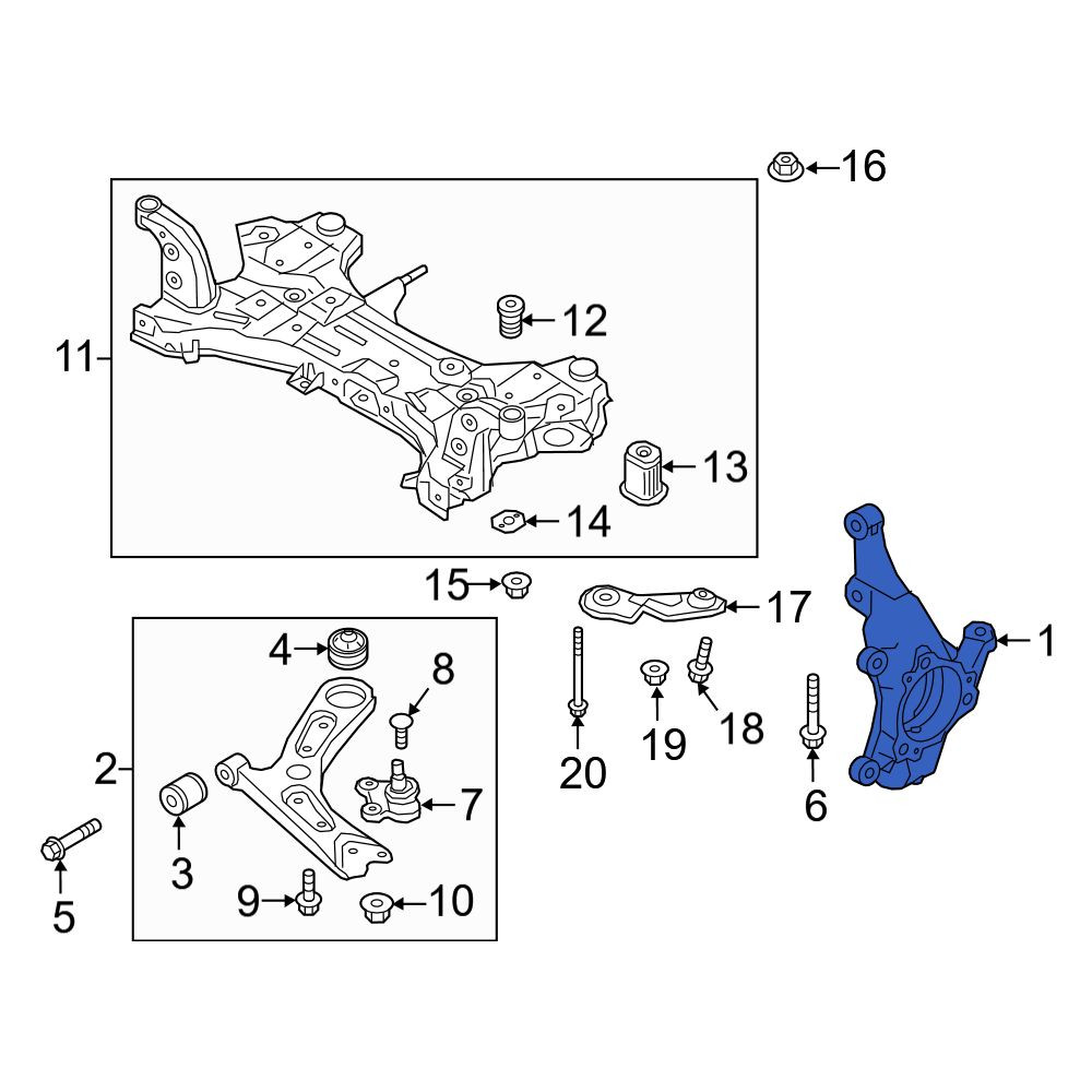 Hyundai OE 51715F2000 - Front Left Steering Knuckle