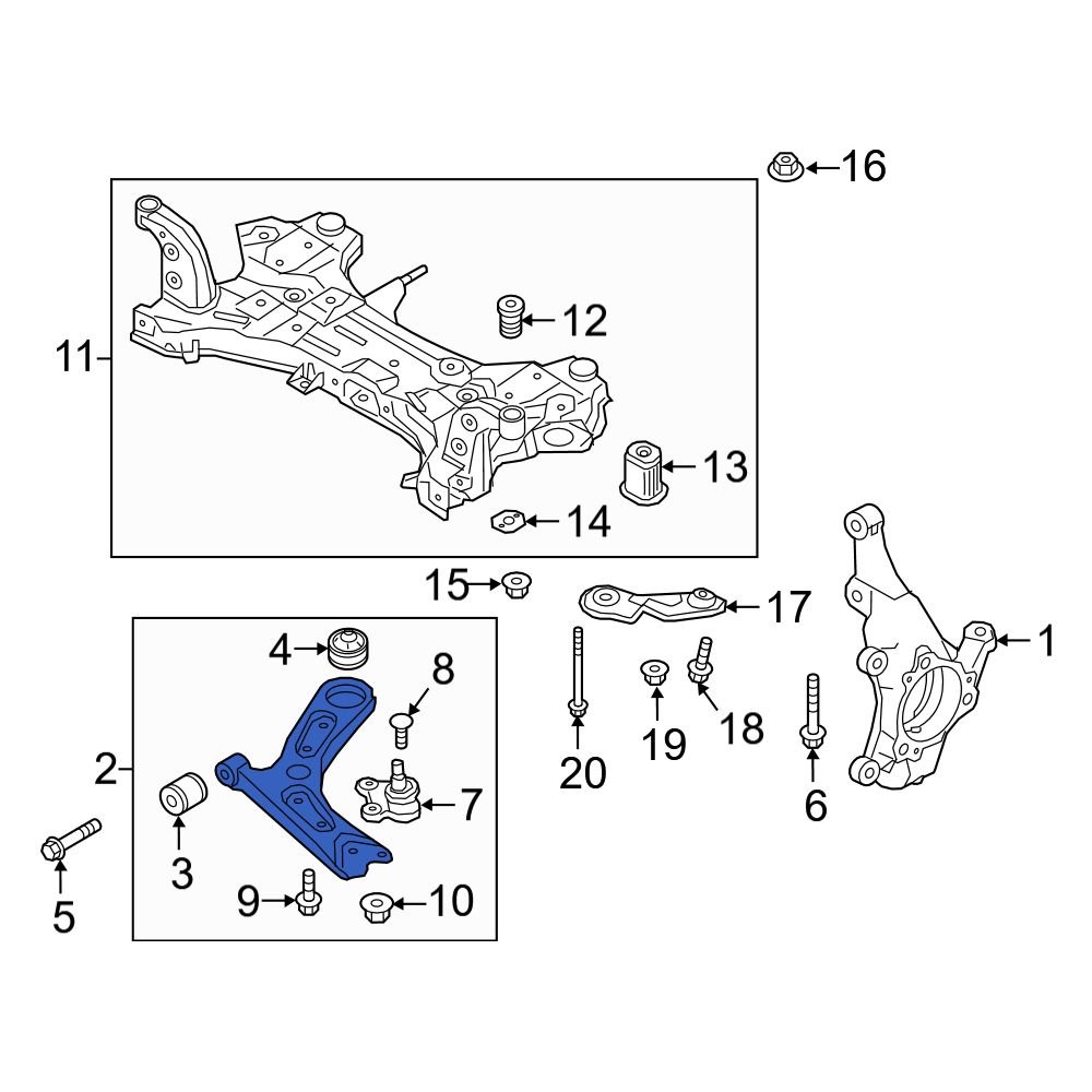 Hyundai OE 54501F2AA0 - Front Right Suspension Control Arm