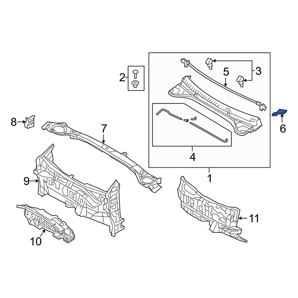 Hyundai OE 86153F2000 - Front Left Cowl Side Panel