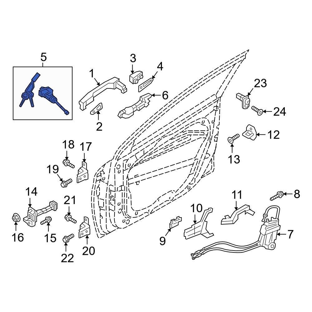 Hyundai OE 81970F2B00 - Front Left Door Lock Cylinder