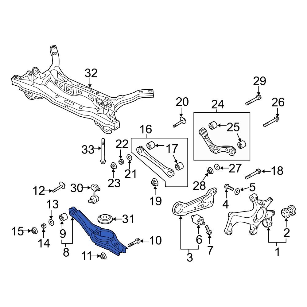 Hyundai OE 54501F2AA0 - Front Right Suspension Control Arm