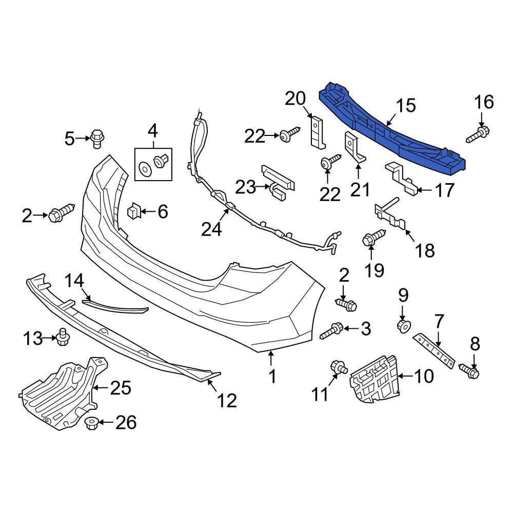 Hyundai OE 86631F3100 - Rear Bumper Impact Bar